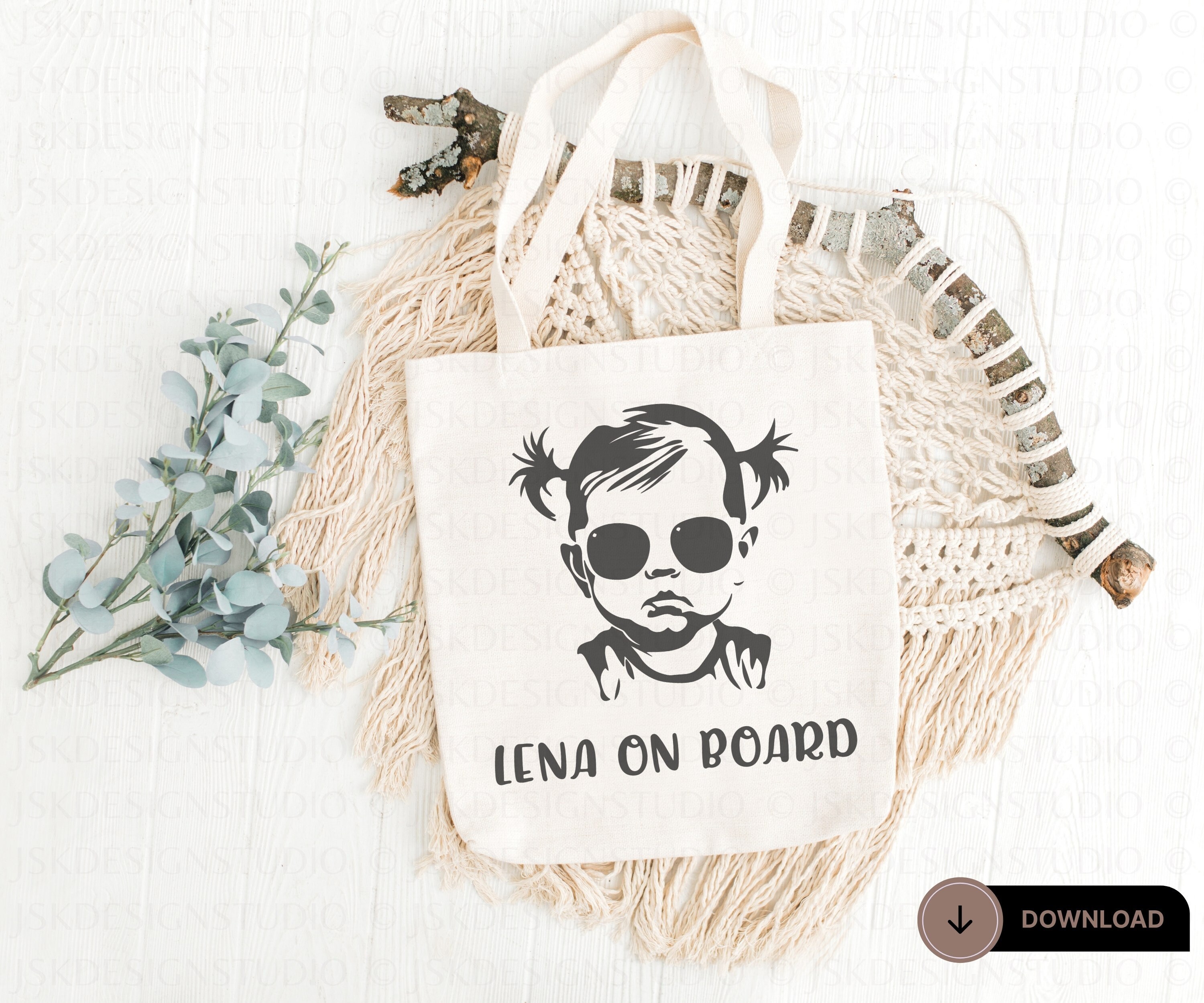 Lena on Board Bundle Schneid Datei Mädchenname Baby Plotterdatei Cricut ...