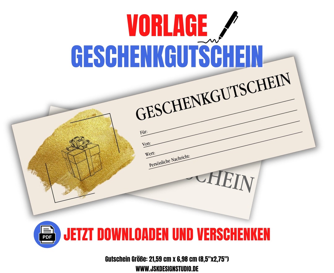 Gift Voucher Template to Print Wish Voucher Individual Voucher PDF Gift ...