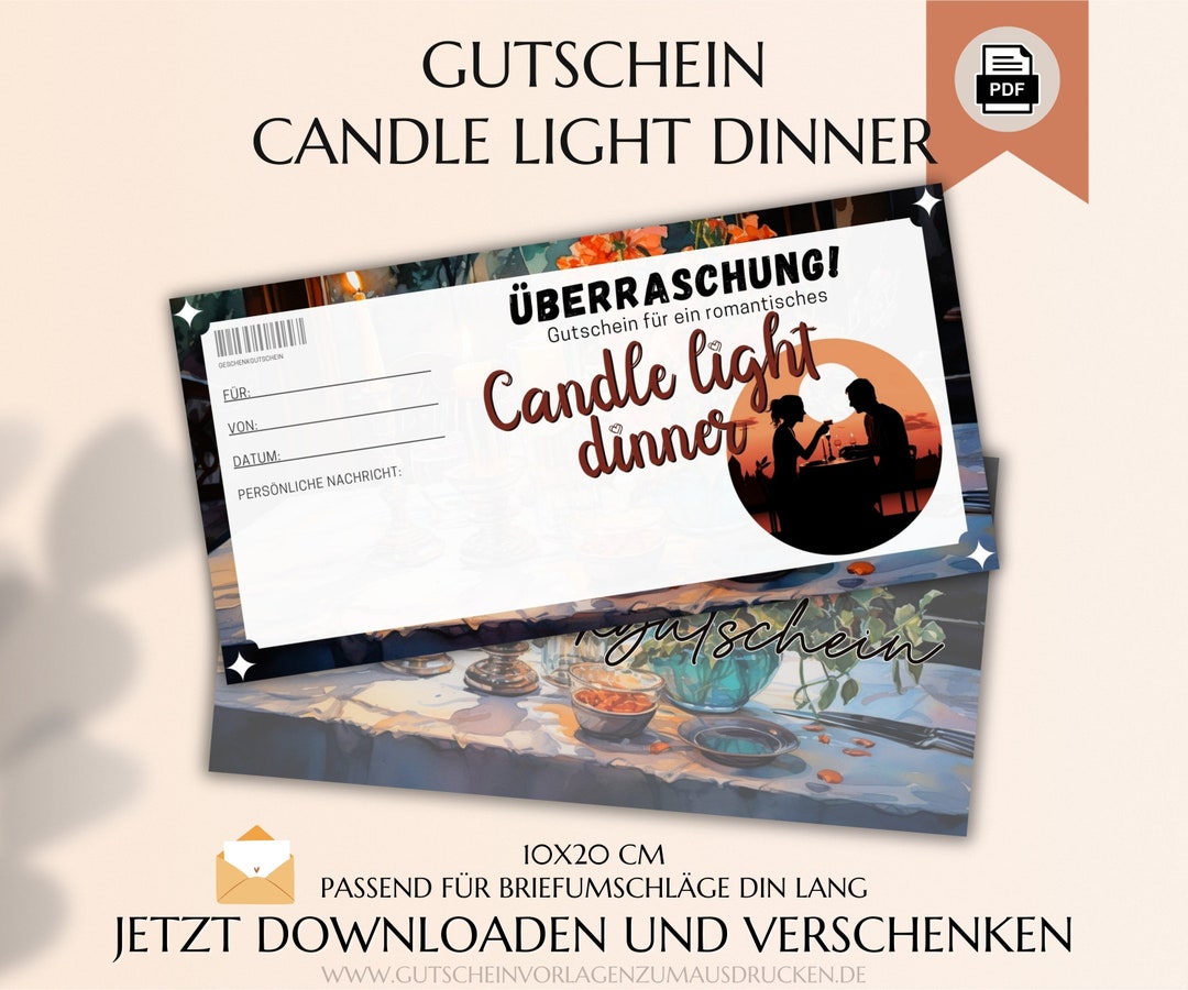 Candle Light Dinner Voucher: Romantic Dining Out PDF Download ...
