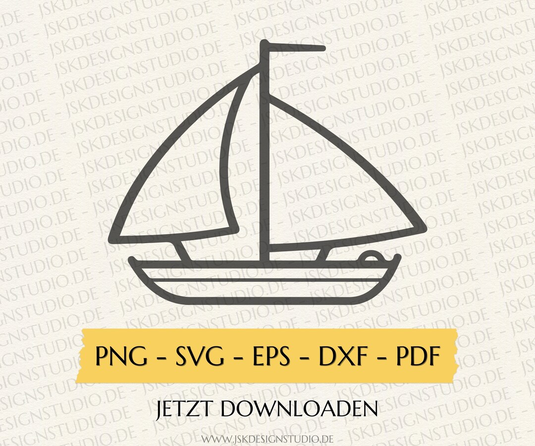Plotterdatei Segelboot Fahrzeug Grafik Schnitt-datei SVG DXF PNG Cricut Silhouette Gewerblicher ...