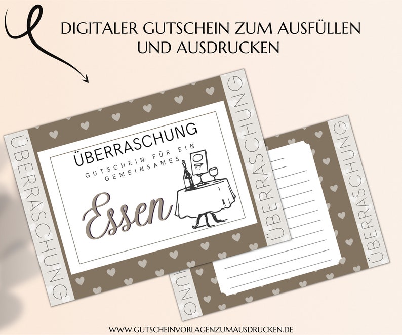 Gutschein Essen gehen Vorlage zum Ausdrucken | Restaurant ...