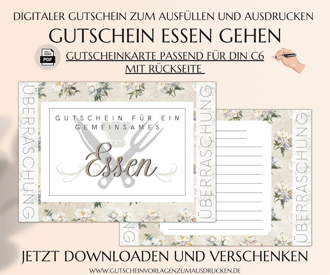 Essensgutschein Zum Ausdrucken Kostenlos