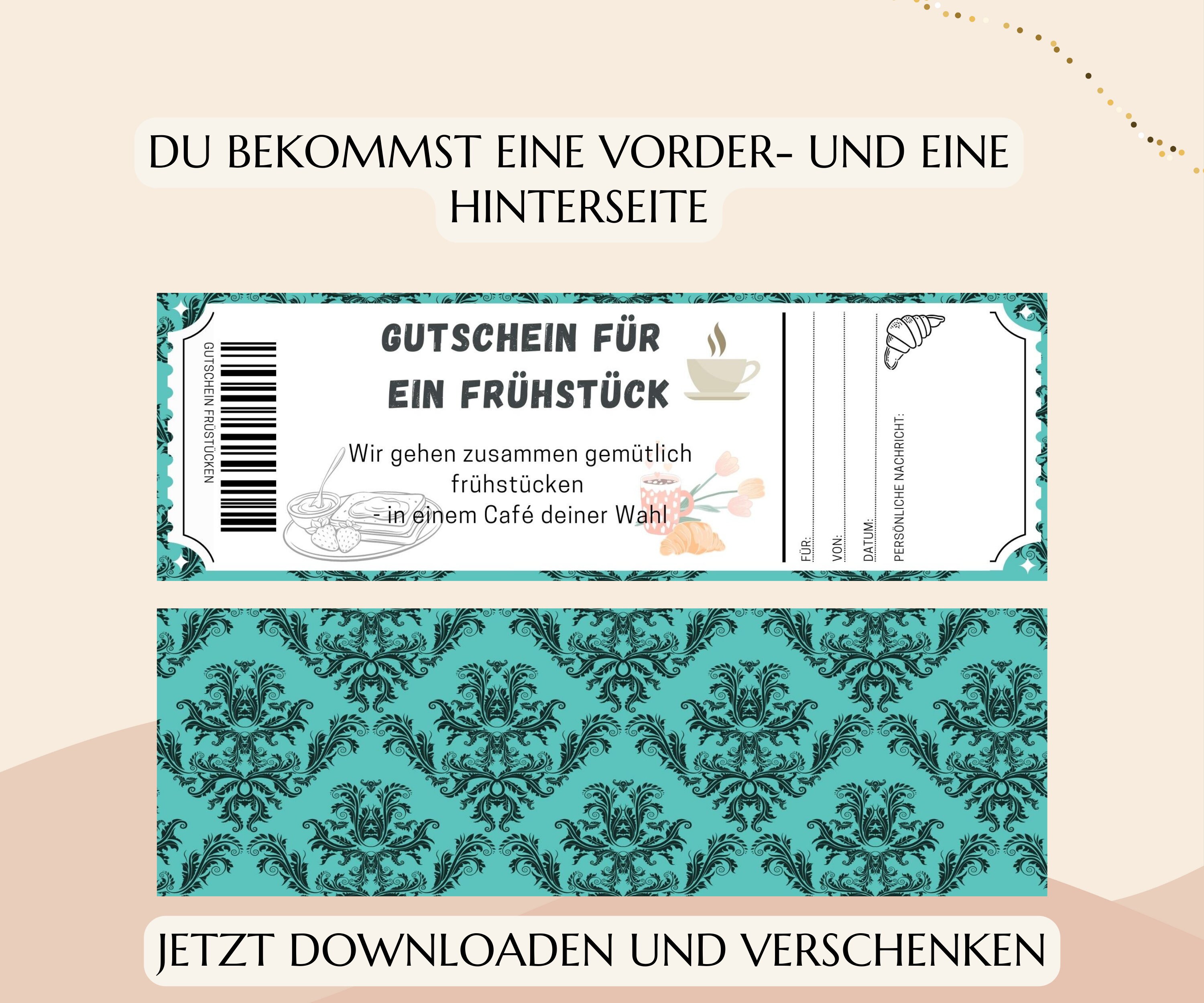 Gutschein Zum Fruhstucken Gehen