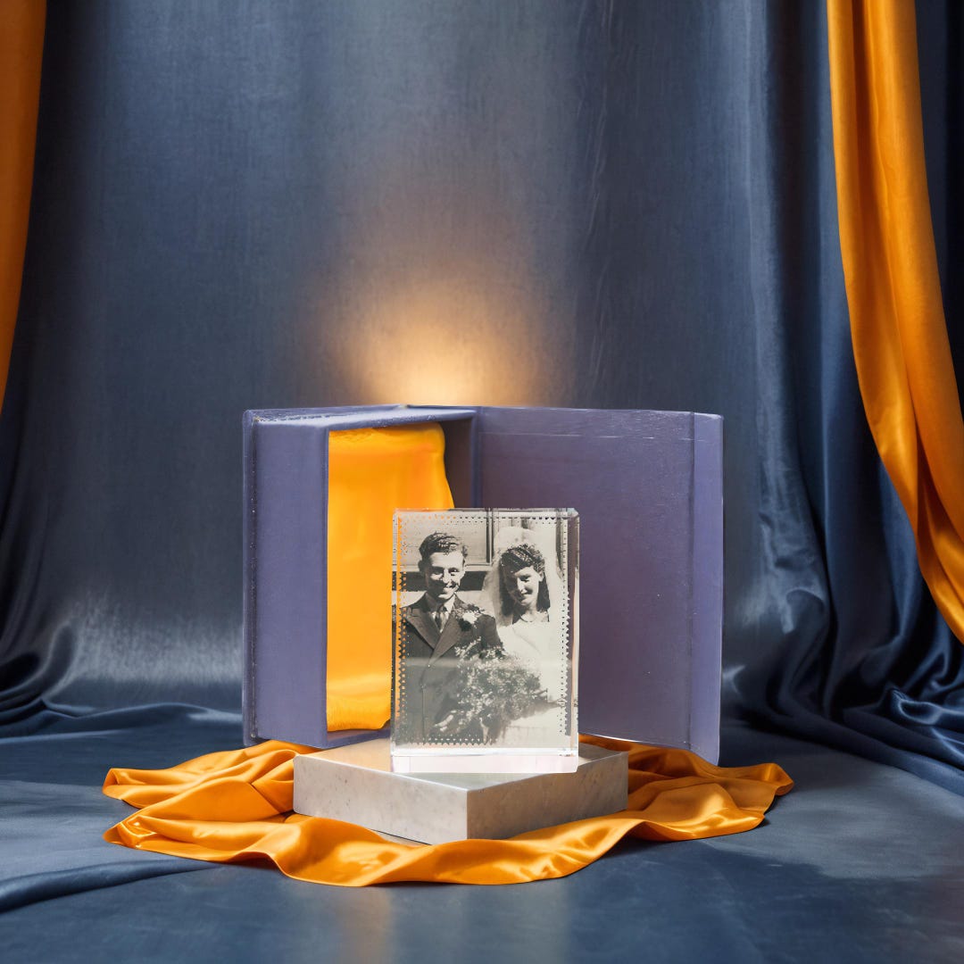 Custom Block Glass Photo Frames Personalized Anniversary Gift Moment ...