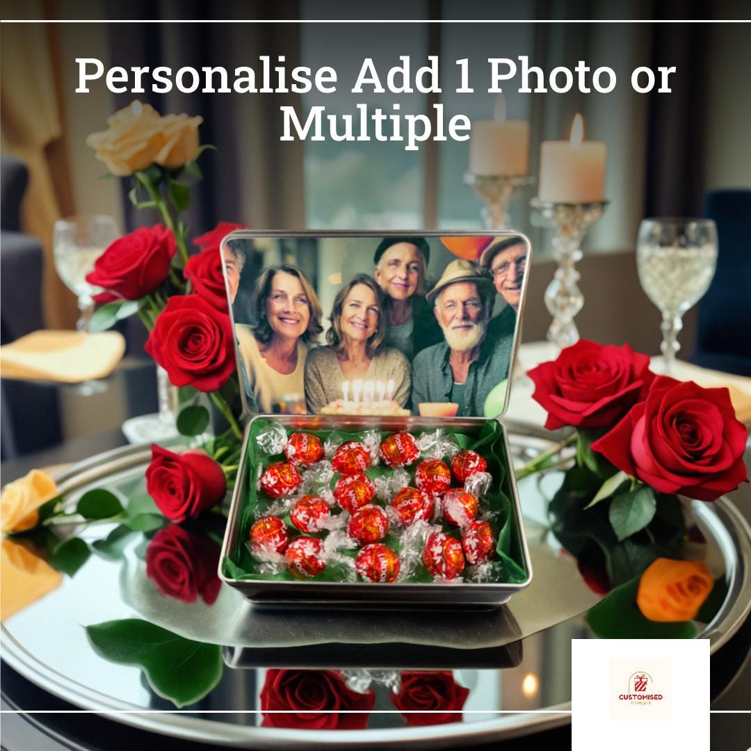 Personalized Lindt Chocolate Gift Box: Custom Photo Keepsake Tin - Etsy UK