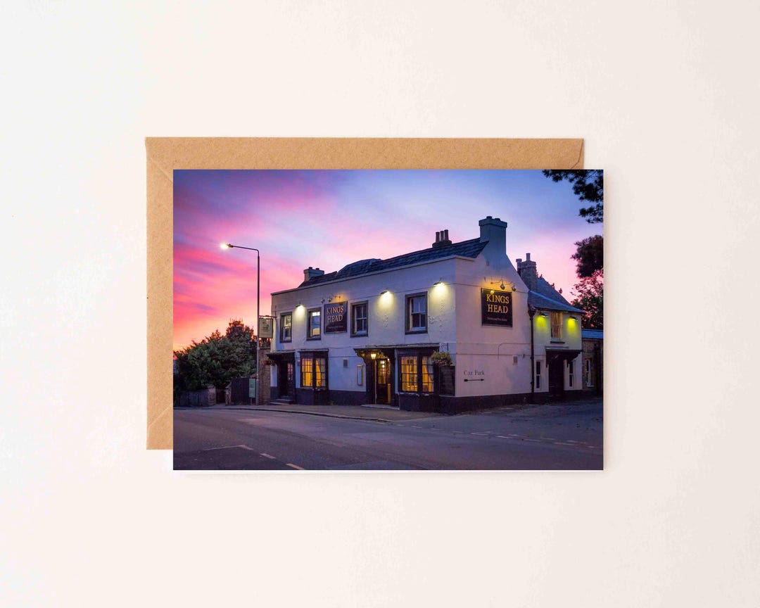 Pub Party Invitation Card Wall Art Vibrant Sunset Print Greeting Card ...