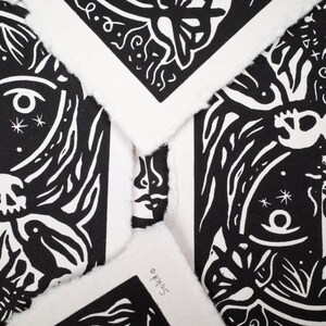 MIRROR, Mini Linocut Print, Original Handmade Art, Hand Carved, Mini ...