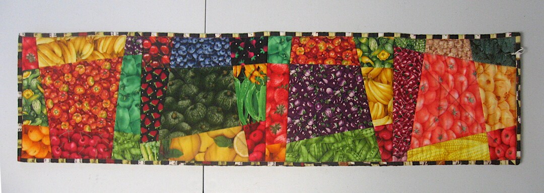 Crazy Nine Patch Fruits and Veggies Table Runner No 3 - Etsy