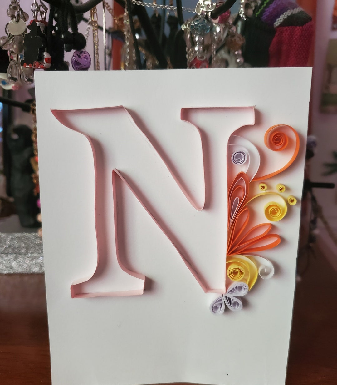 Paper Quilled Monogram Card/wall Art - Etsy