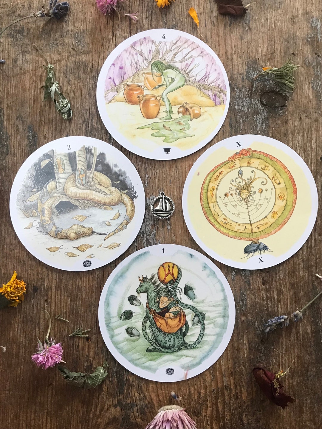 Month Ahead 4 Card Tarot Spread Plus Lenormand Charm - Etsy