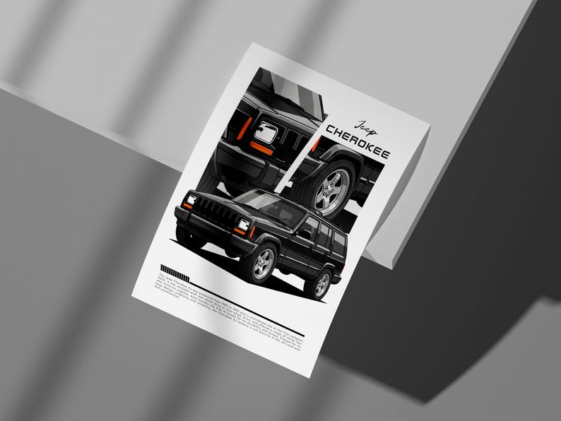 Jeep Cherokee XJ - Minimalist Car Art Poster - Automotive Digital Print ...