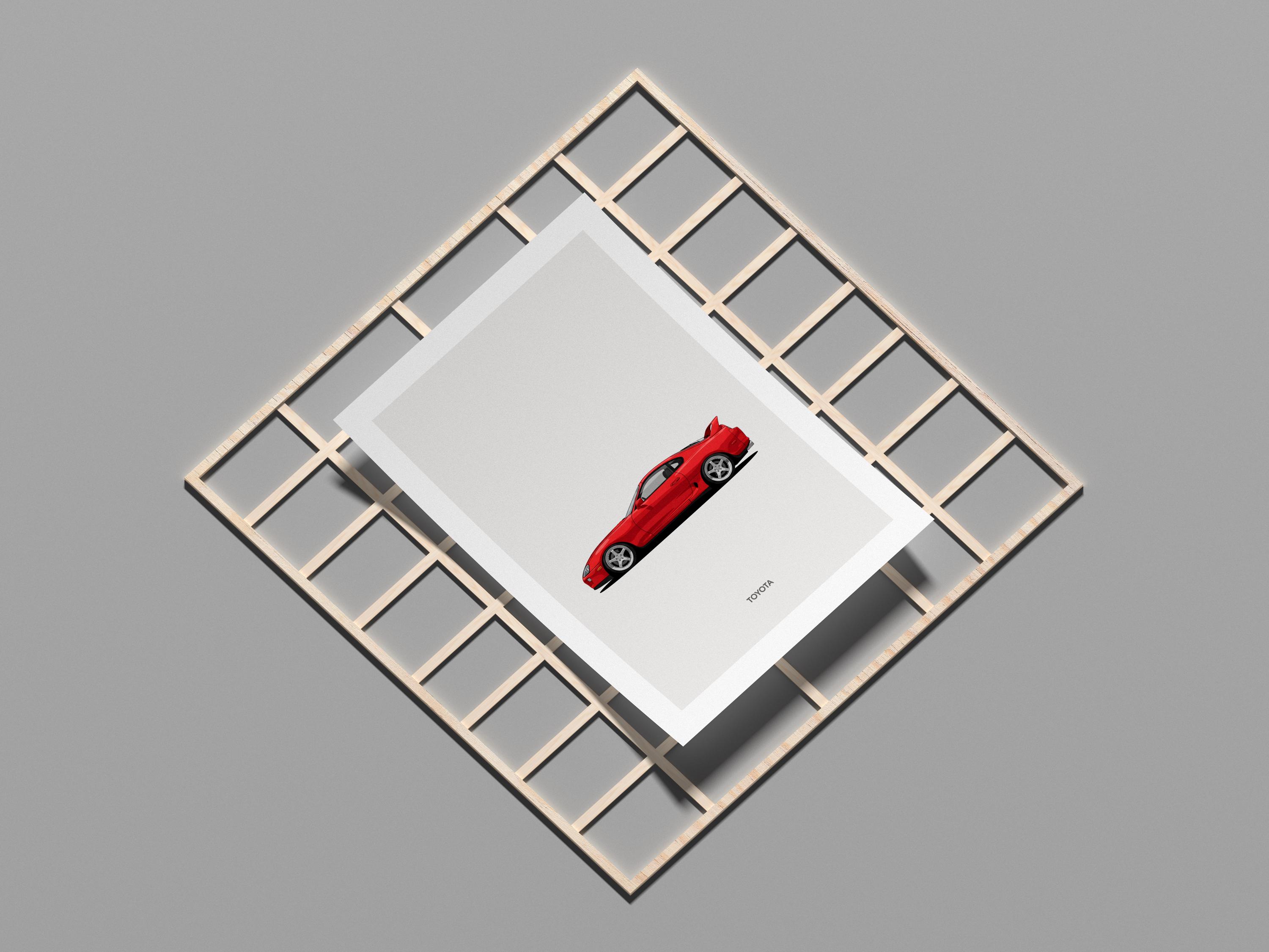 JDM Toyota Supra Mk4 - Minimalist Car Wall Art - Automotive Digital ...