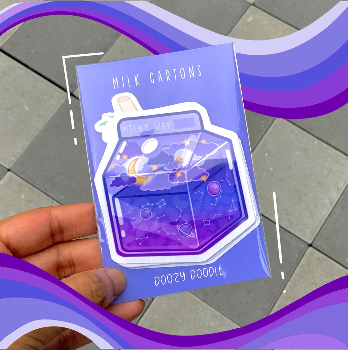 Milk Cartons Sticker Set 5 Pcs Space Milk Bamboo Milk | Etsy