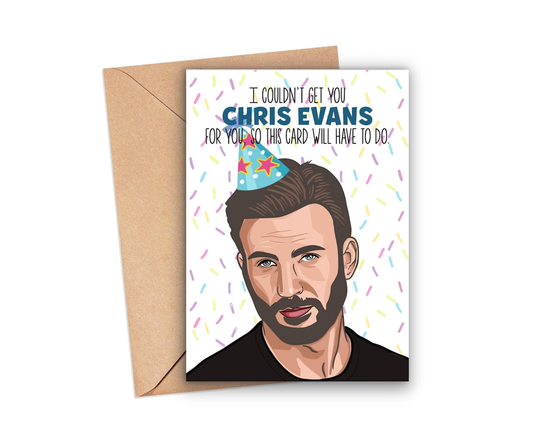 CHRIS EVANS Card | Birthday Card| Marvel | Captain America | Steve ...