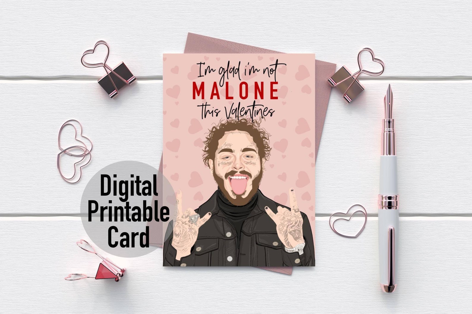 Post Malone Valentines Printable Card Cute Couple Card - Etsy