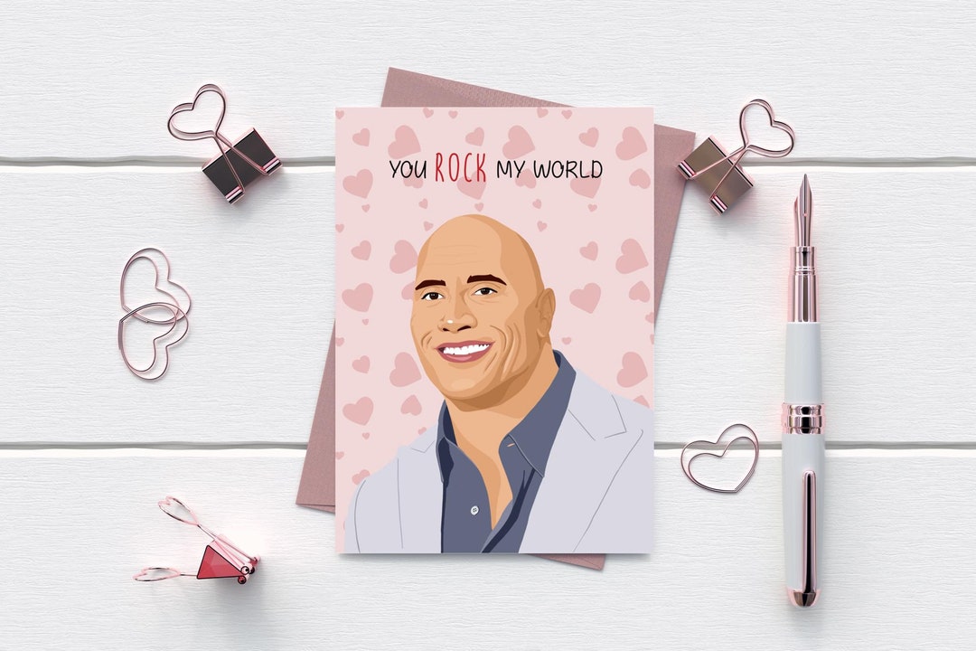 Dwayne Johnson Card | the ROCK Valentine Card| Anniversary Card - Etsy