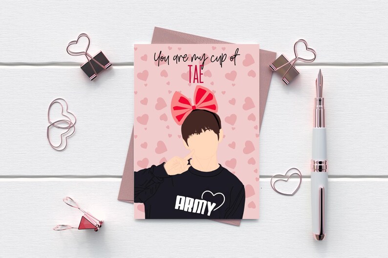 BTS V Valentine Card | You Are My Cup of TAE - Etsy