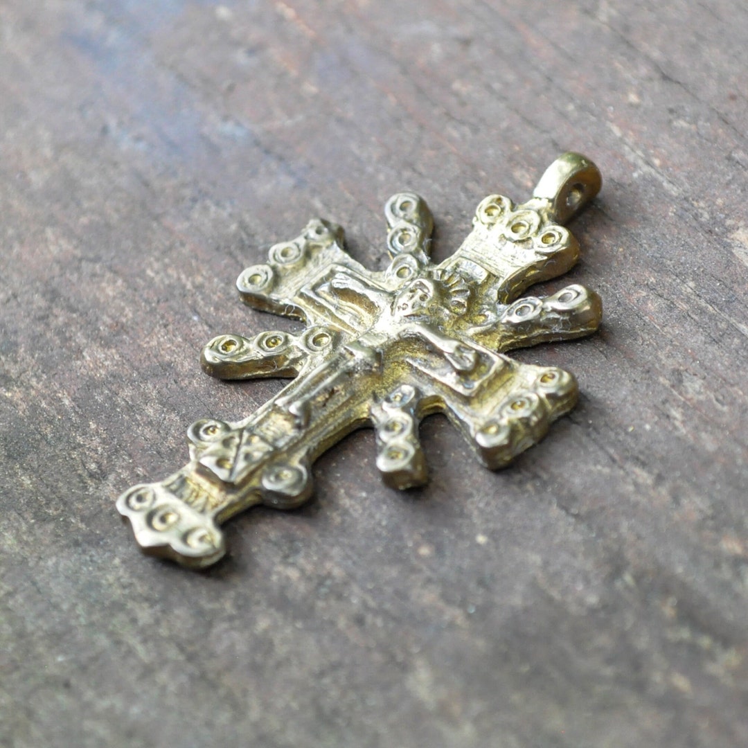 Handmade Brass Cross Necklace Pendant,vintage Brass Cross Necklace ...