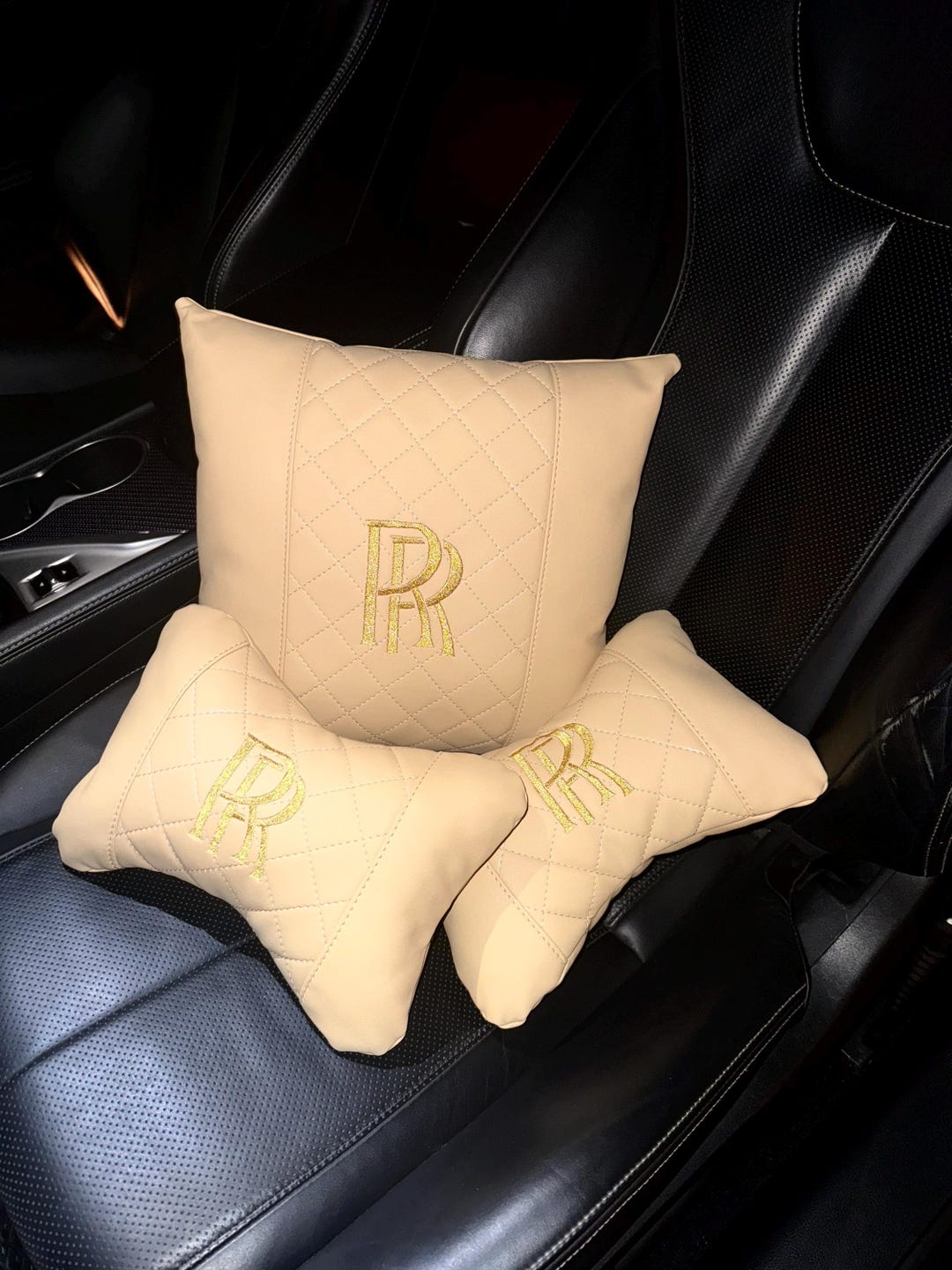 Personalized Car Pillow Set | 3-piece Neck & Headrest Cushion | Custom ...