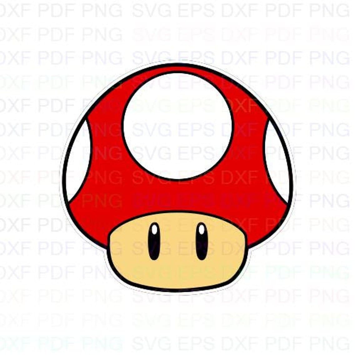 Super Mario Mushroom Svg Dxf Eps Pdf Png Cricut Cutting - Etsy UK