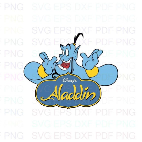 Genie With Logo Aladdin Svg Dxf Eps Pdf Png Cricut Cutting - Etsy