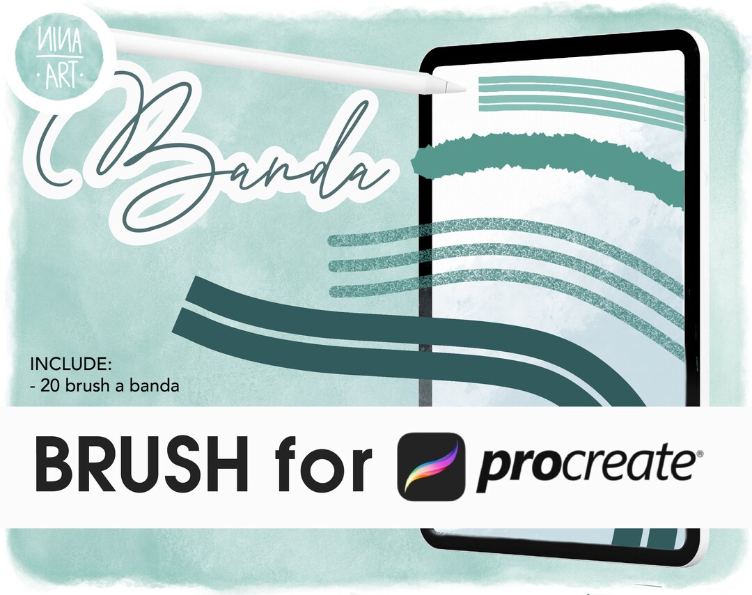 20 Procreate Flat Band Brushes, Brushes for Lettering, Glitter, Procreate Apps, Brushes, Brushes ...