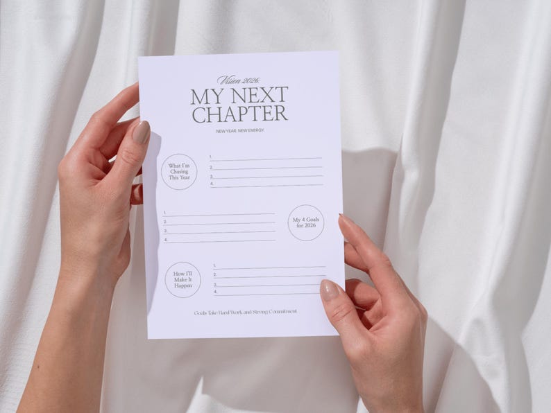 New Year Goal Planner 2026 | Vision & Intentions Printable | Minimal ...