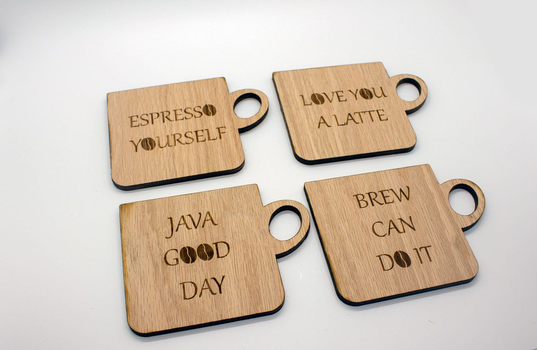 Coffee Mug Wood Coasters | Wood Coasters | Handmade Coasters - Etsy ...