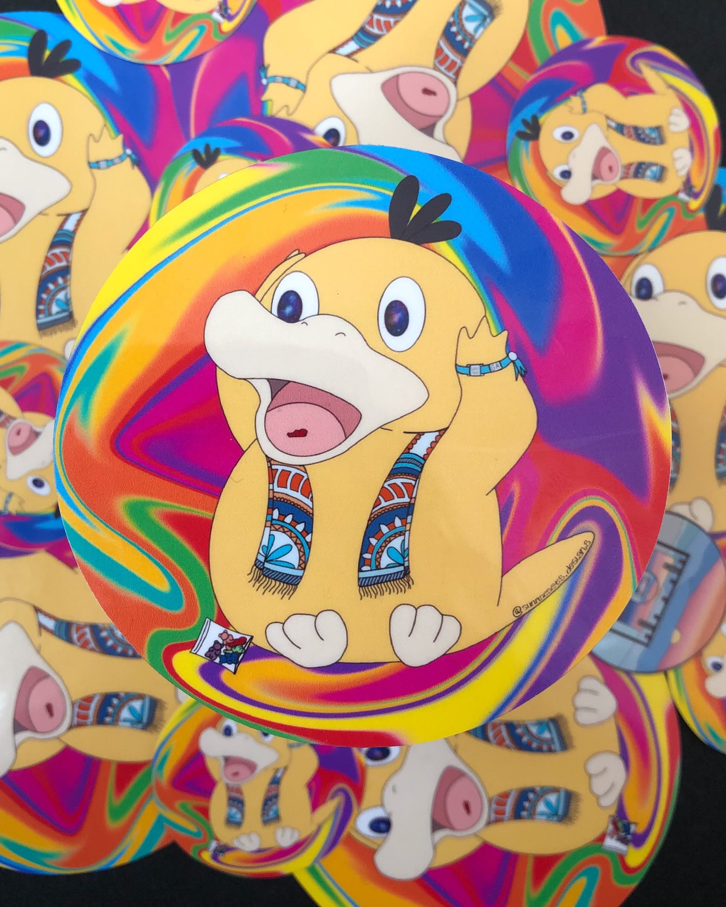 Psychonautduck Rave Pokemon Psyduck Waterproof Glossy Vinyl EDM Rave ...