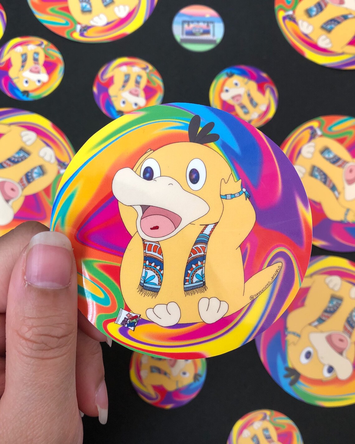 Psychonautduck Rave Pokemon Psyduck Waterproof Glossy Vinyl EDM Rave ...