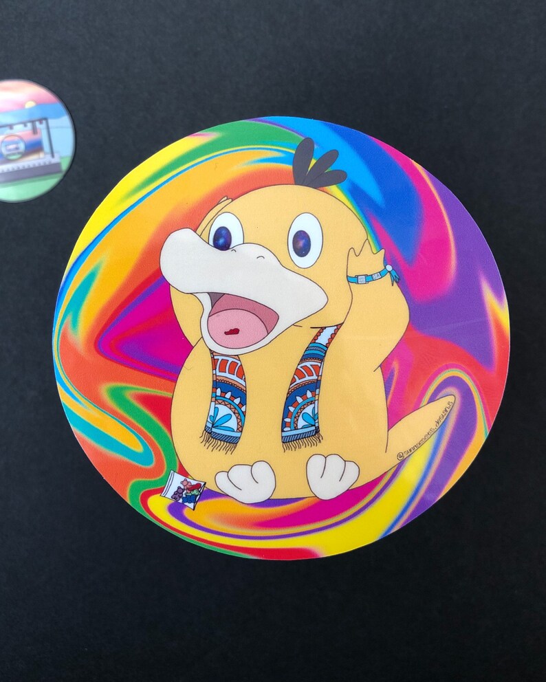 Psychonautduck Rave Pokemon Psyduck Waterproof Glossy Vinyl EDM Rave ...