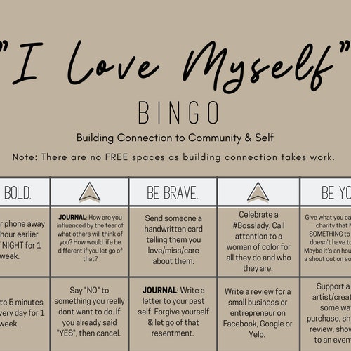 Self-care BINGO Handout - Etsy