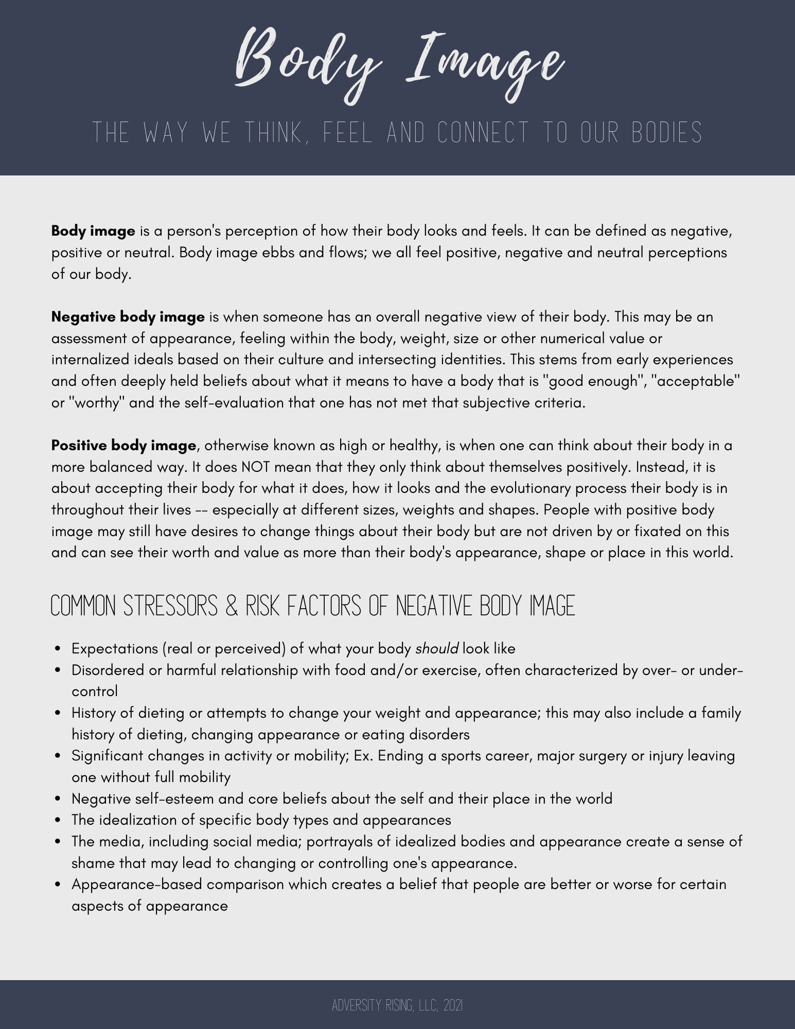 Body Image DIGITAL Handout - What is It, How is It Developed and How Do ...