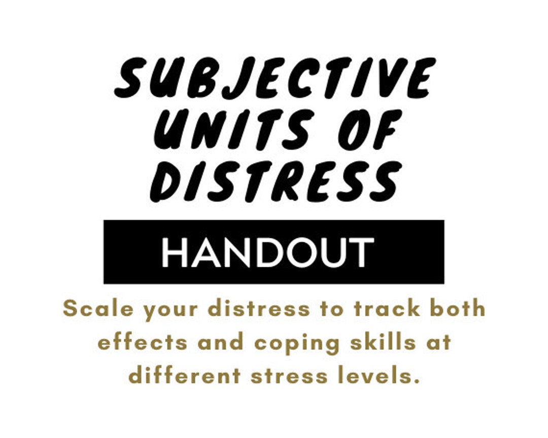 Subjective Units of Distress Handout - Etsy
