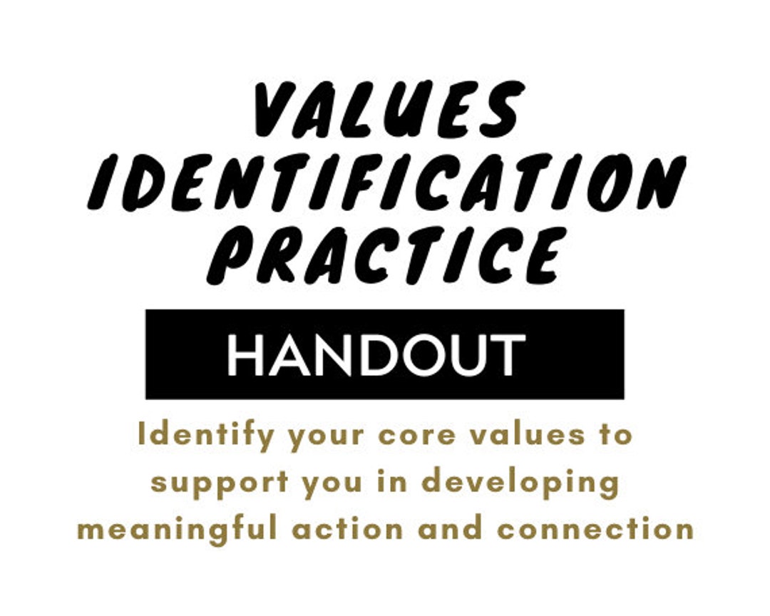 Values Identification Exercise: a DIGITAL Handout Designed to Give You ...