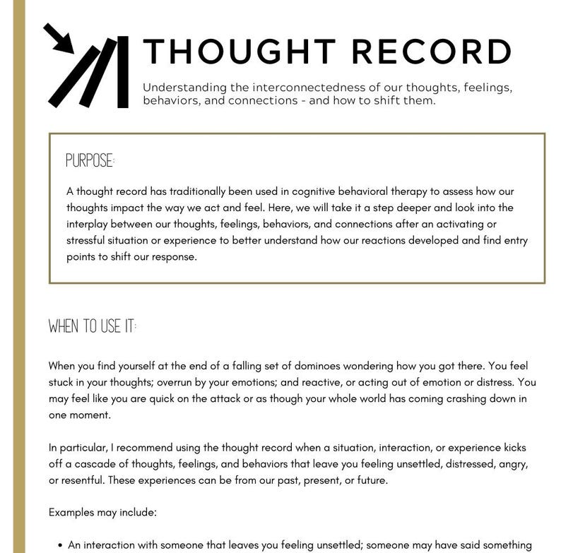 Cognitive Reframing DIGITAL Handout Bundle: 5 Worksheets Designed to ...