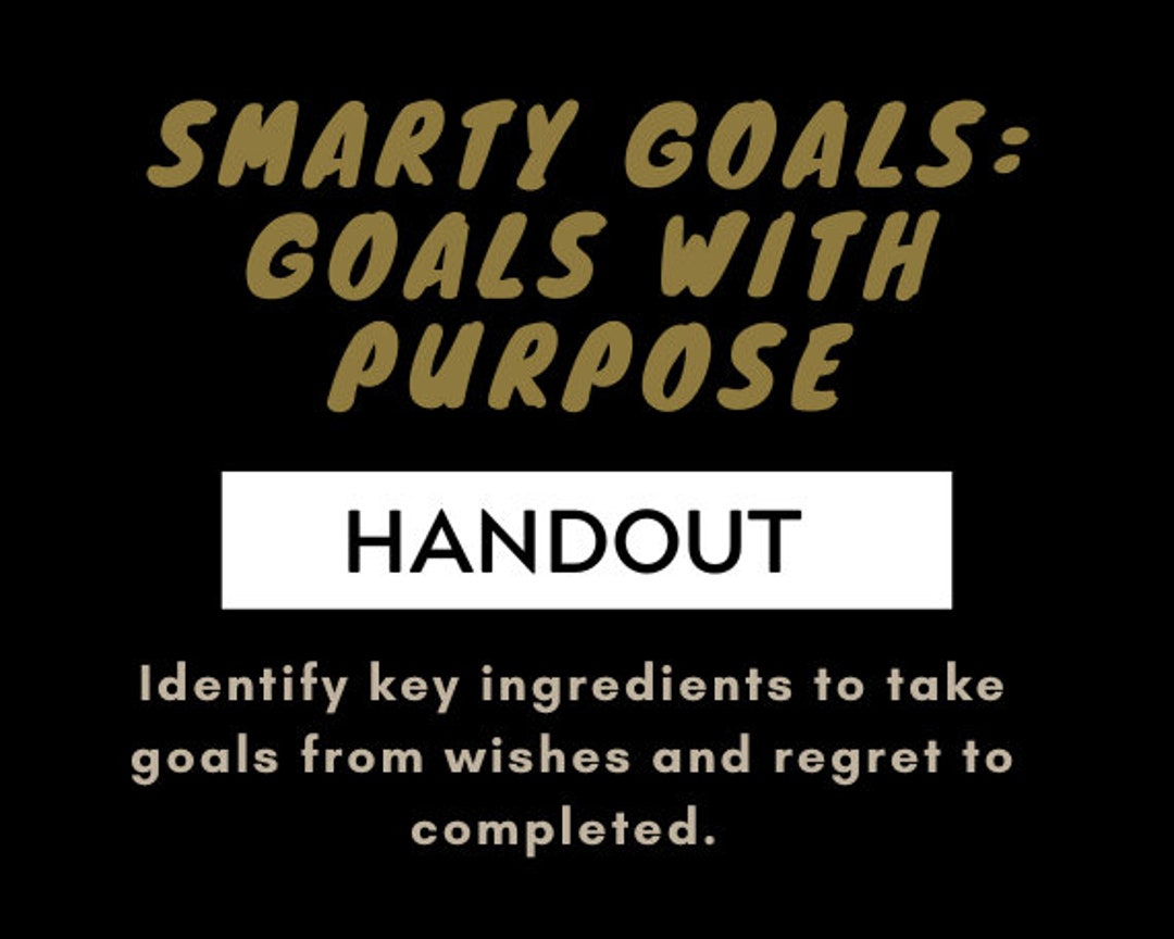 SMARTY Goal Worksheet - Etsy