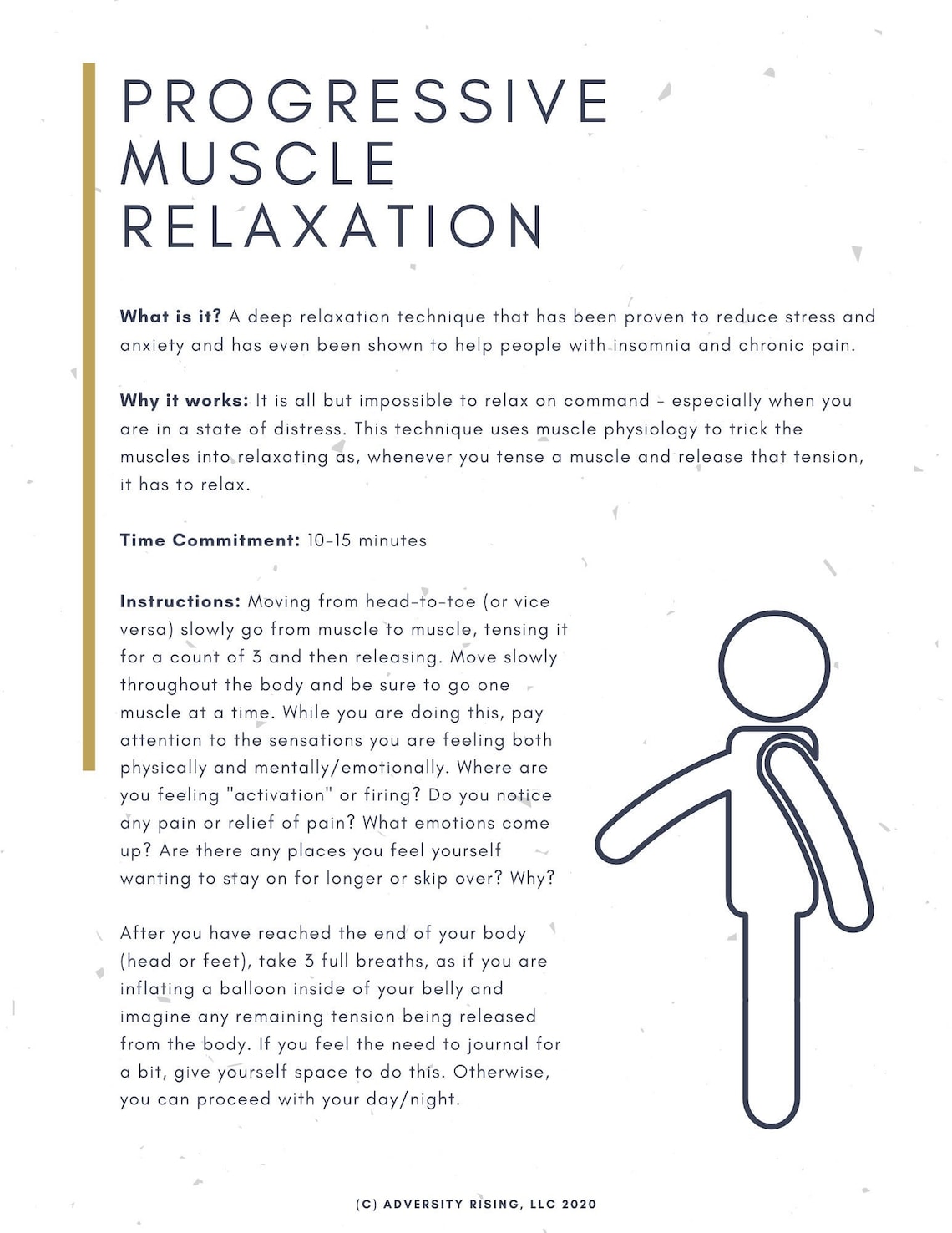 Progressive Muscle Relaxation Handout | Etsy