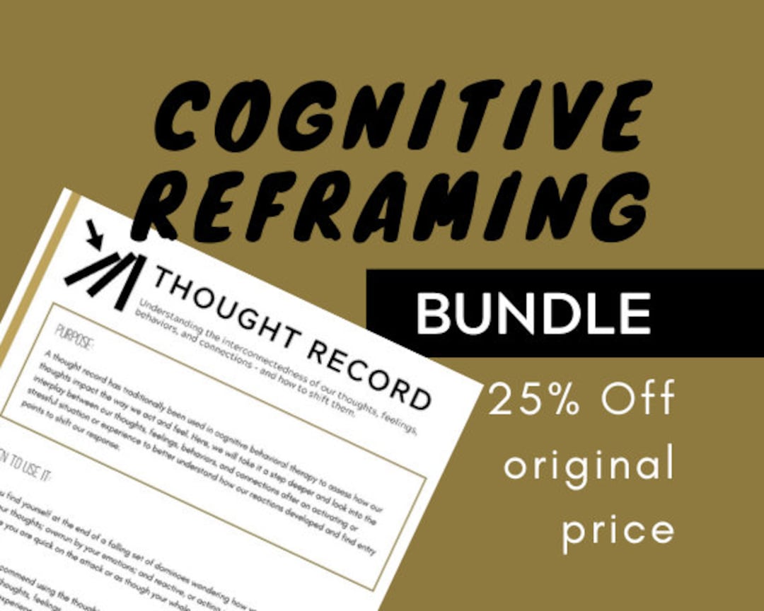 Cognitive Reframing DIGITAL Handout Bundle: 5 Worksheets Designed to ...