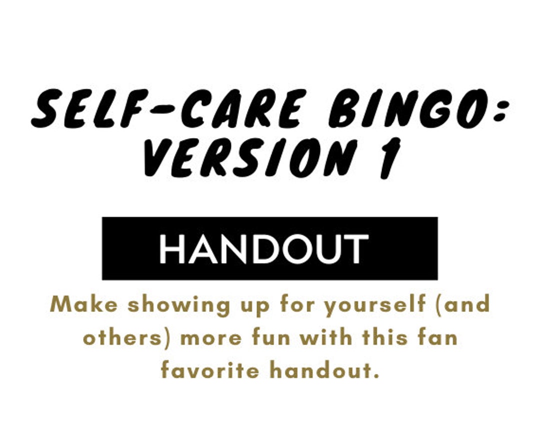 Self-care BINGO Handout - Etsy