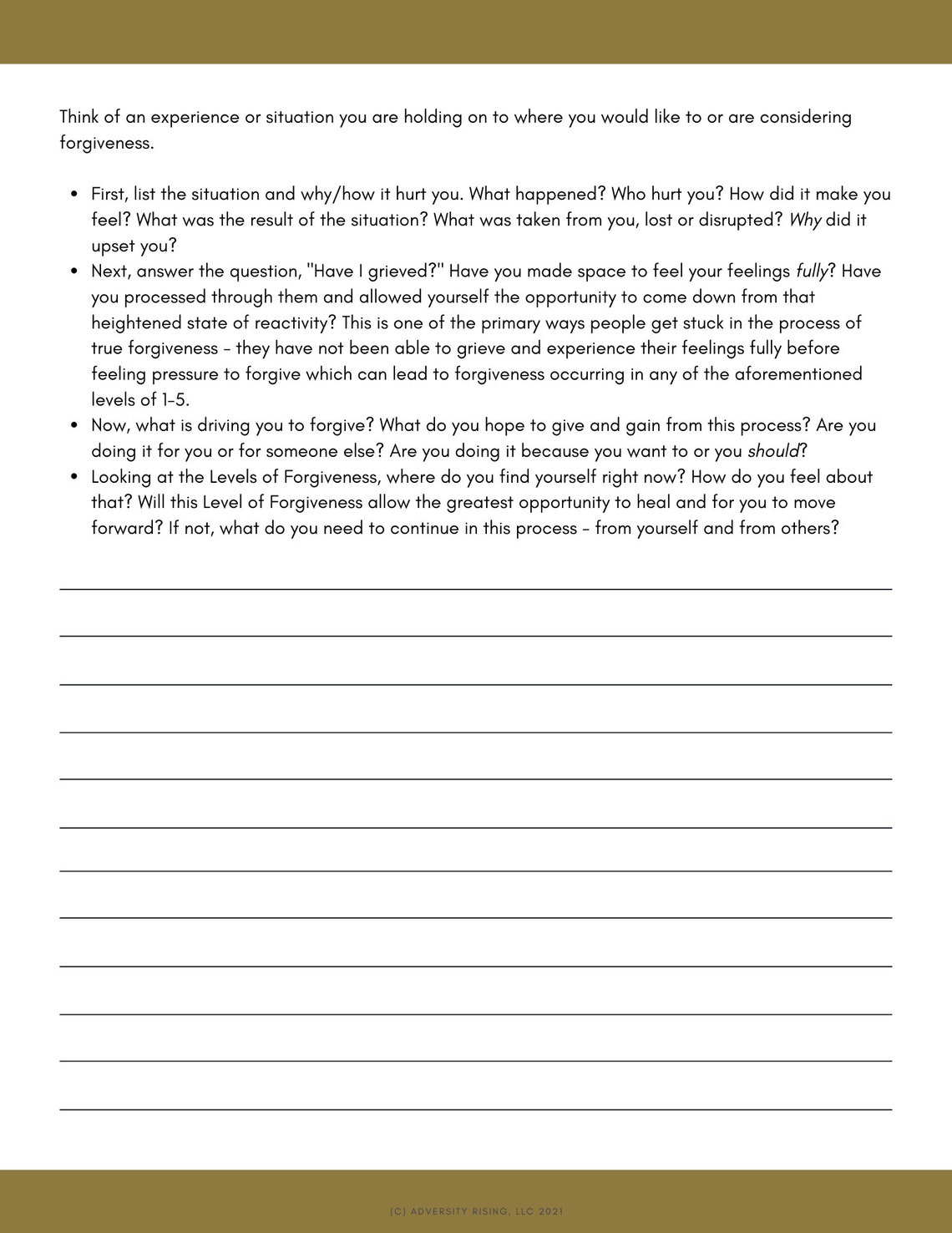 Levels of Forgiveness DIGITAL Handout Designed to Help Clarify the ...