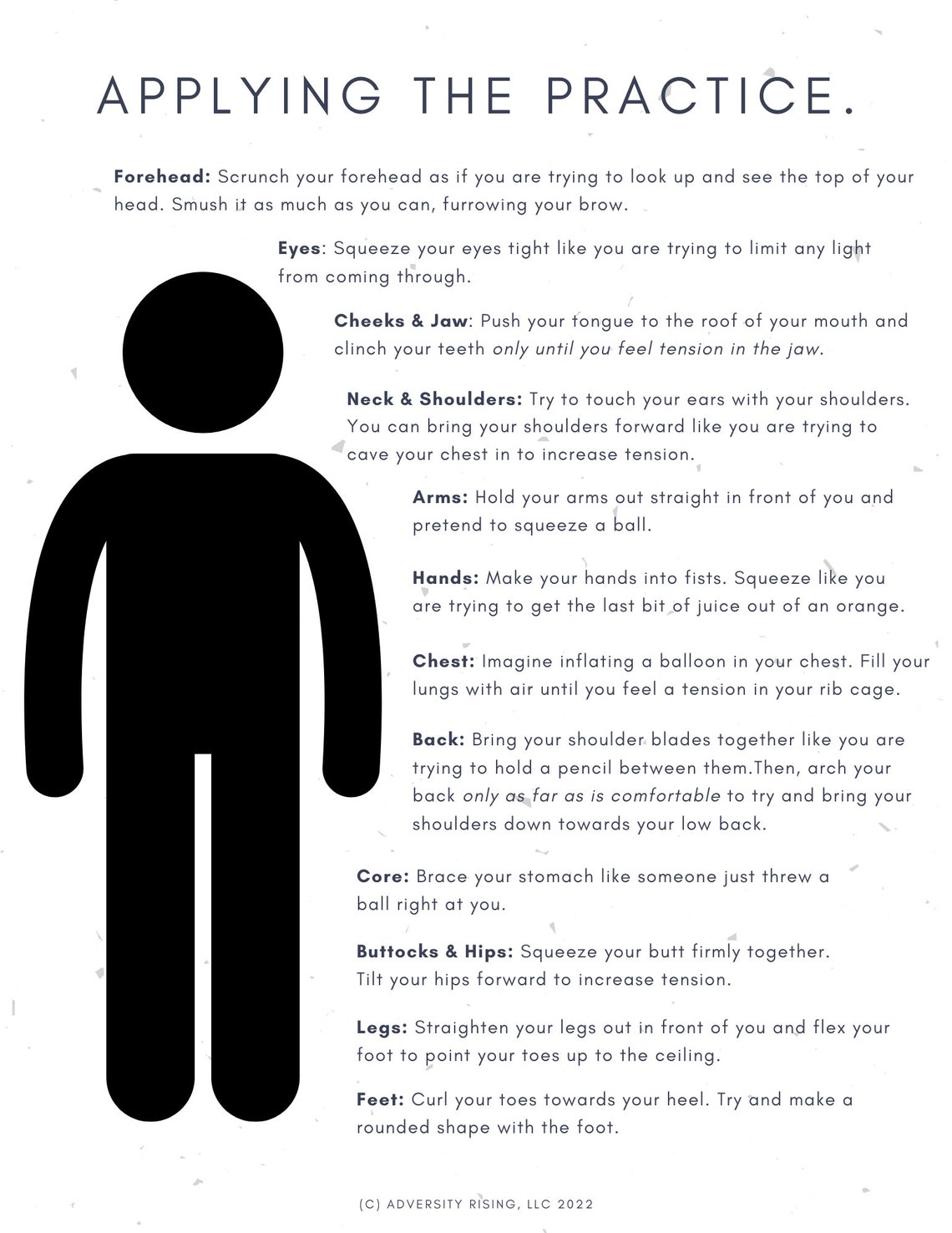 UPDATED Progressive Muscle Relaxation 3-page Digital Handout for STRESS ...