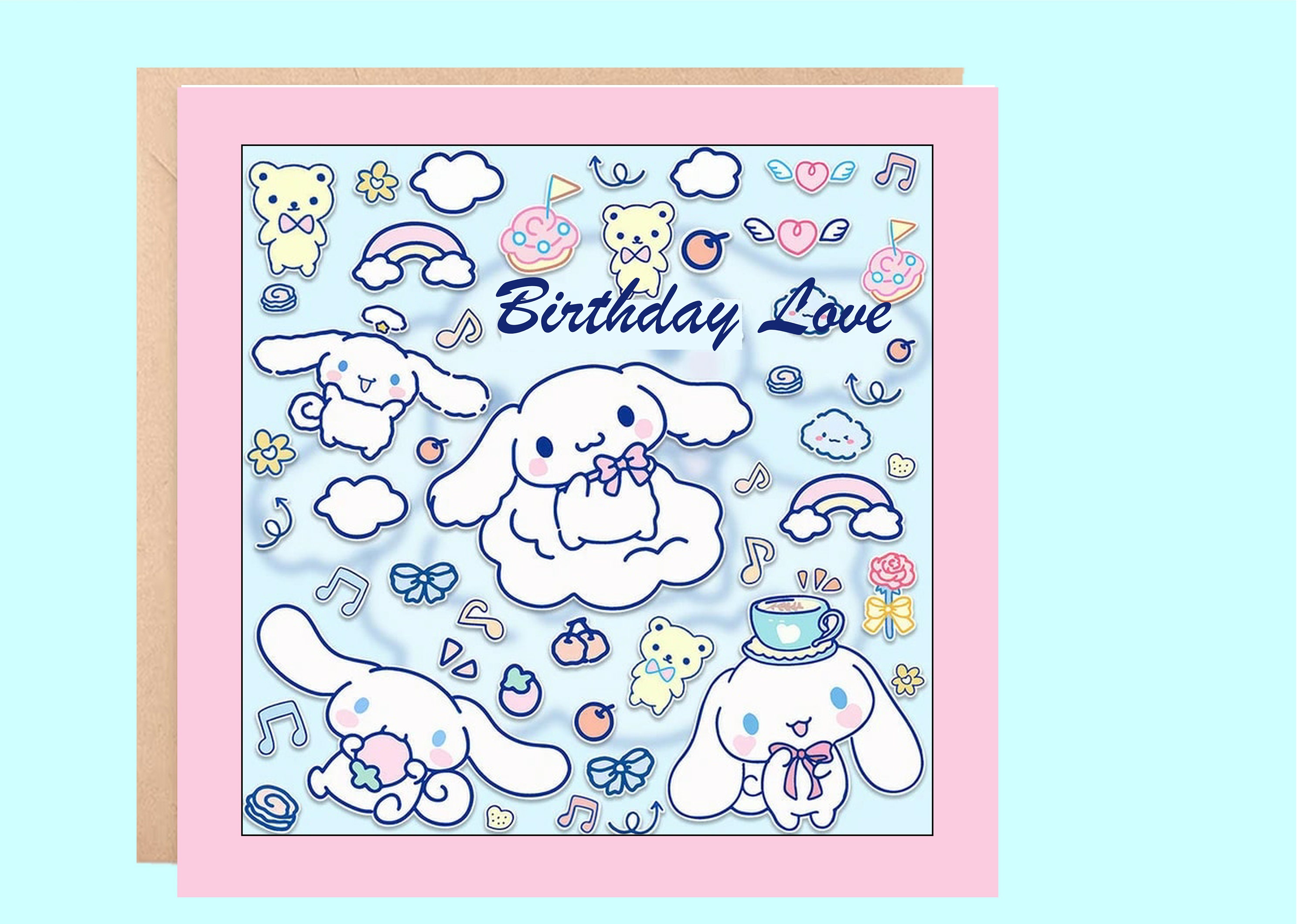 Cinnamoroll Birthday Card Cinnamoroll and Friends Birthday Card ...