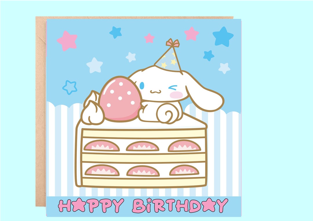 Cinnamoroll Birthday Card Cinnamoroll and Friends Birthday Card ...