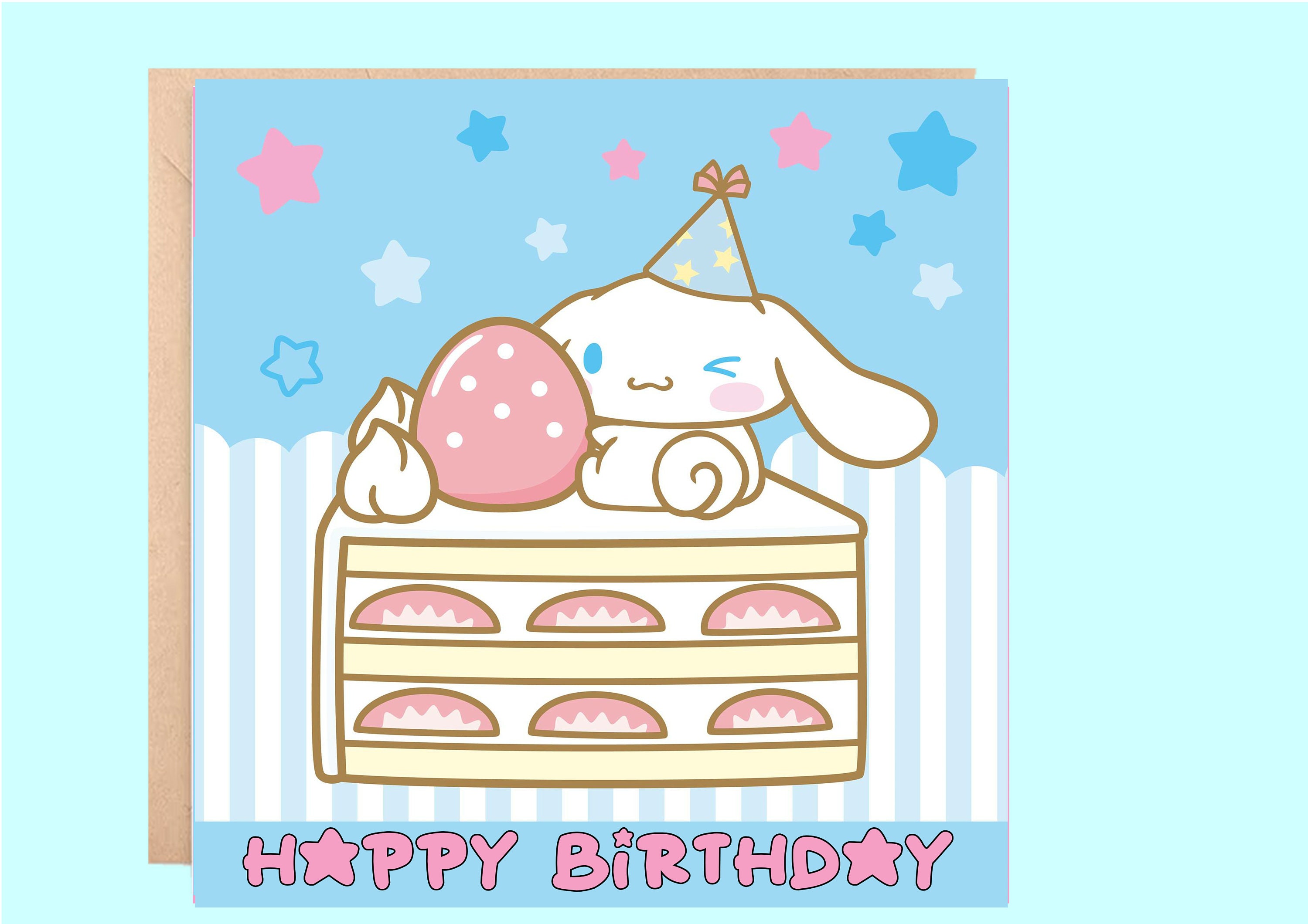 Cinnamoroll Birthday Card Cinnamoroll and Friends Birthday Card ...