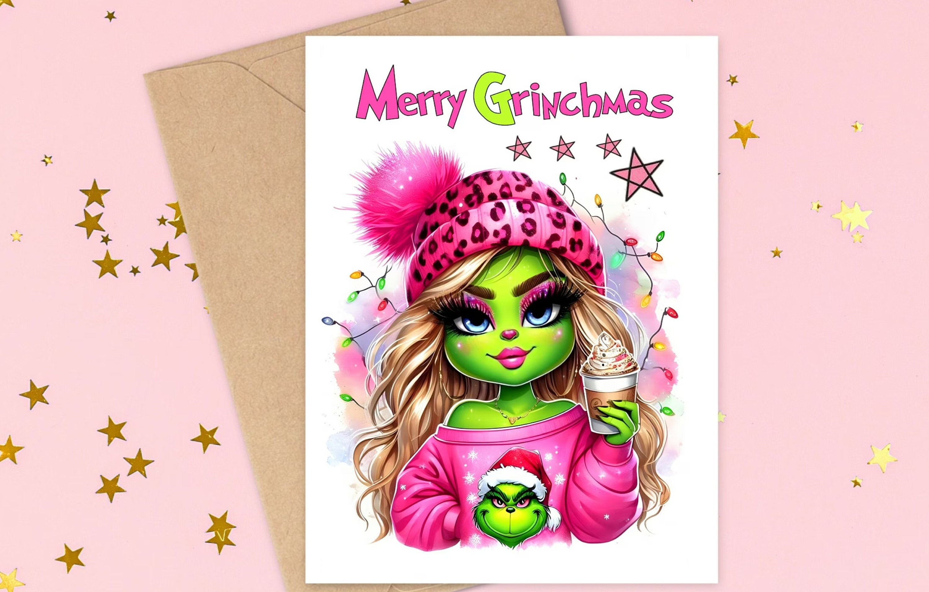 The Grinch Lady Grinch Mrs Miss Grinch Cartoon Christmas Card Humorous ...