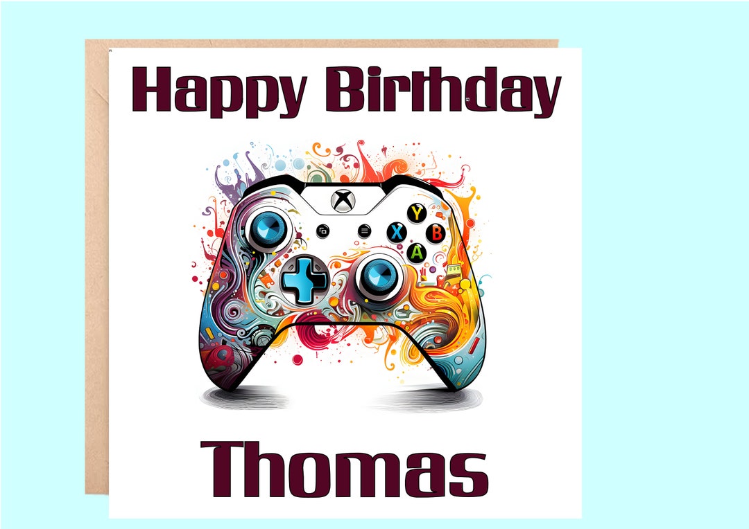 Gaming Birthday Card XBOX X Box Controller Birthday Card Personalised ...