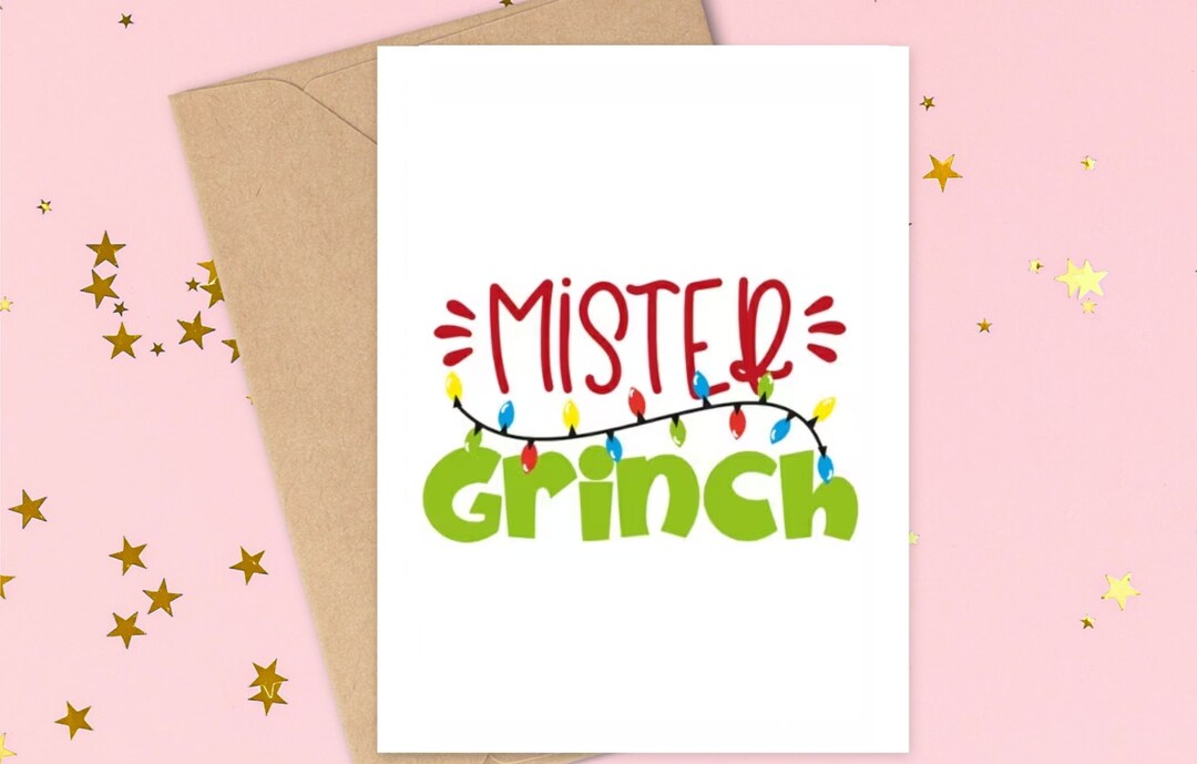 Christmas Card the Grinch Funny Cartoon Christmas Card - Etsy