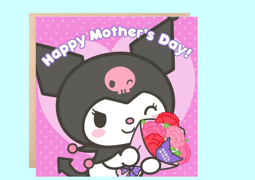 Kuromi Hello Kitty Mother's Day Card Hello Kitty Cute Kawaii Card for Mum Mothers Day Greeting ...