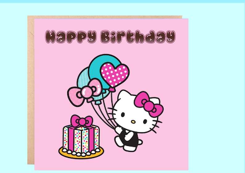 Hello Kitty Cute Kawaii Birthday Card Hello Kitty Birthday Card ...